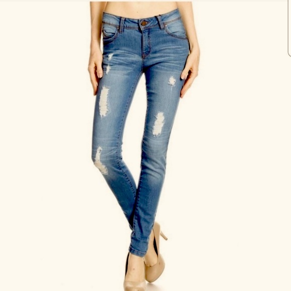 Blue Age | Jeans | Blue Age Better Butt Destroyed Denim Skinny Jeans ...